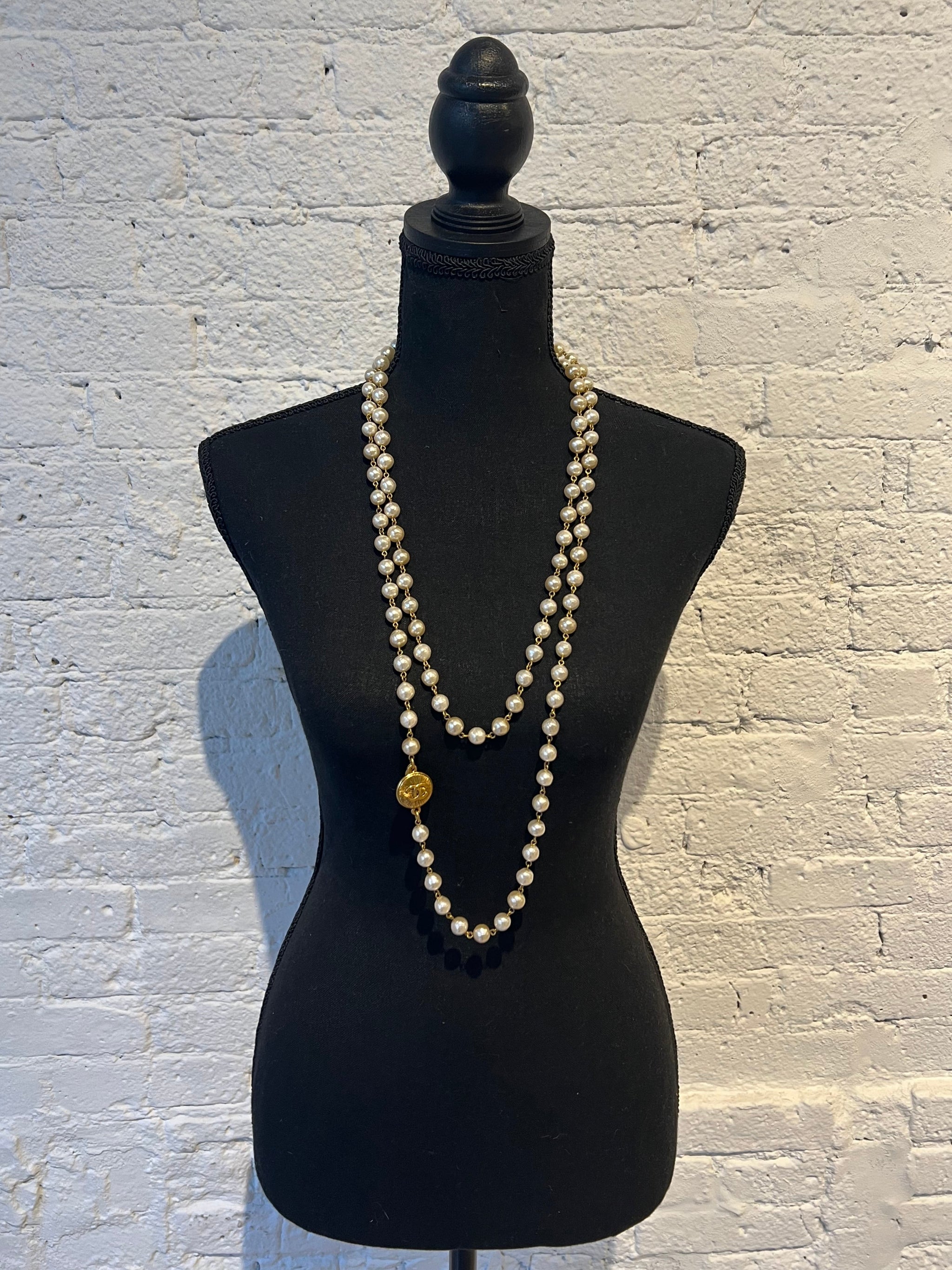 Chanel Vintage Long String Faux Pearls