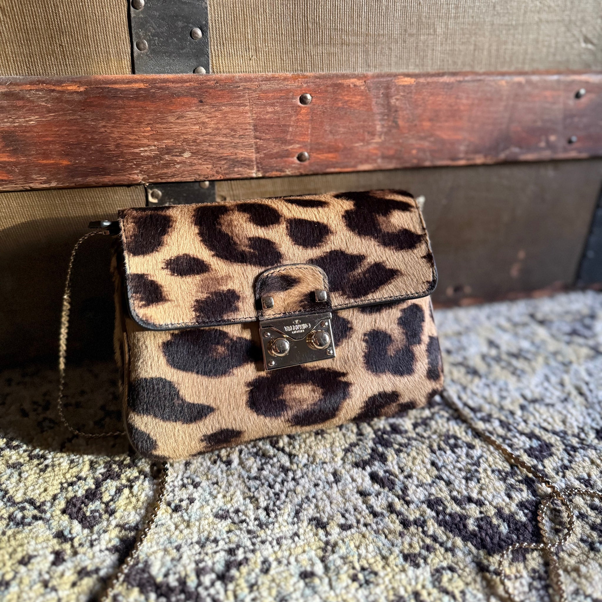Valentino Leopard Ponyhair Mini Crossbody